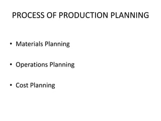 Production planning | PPTX