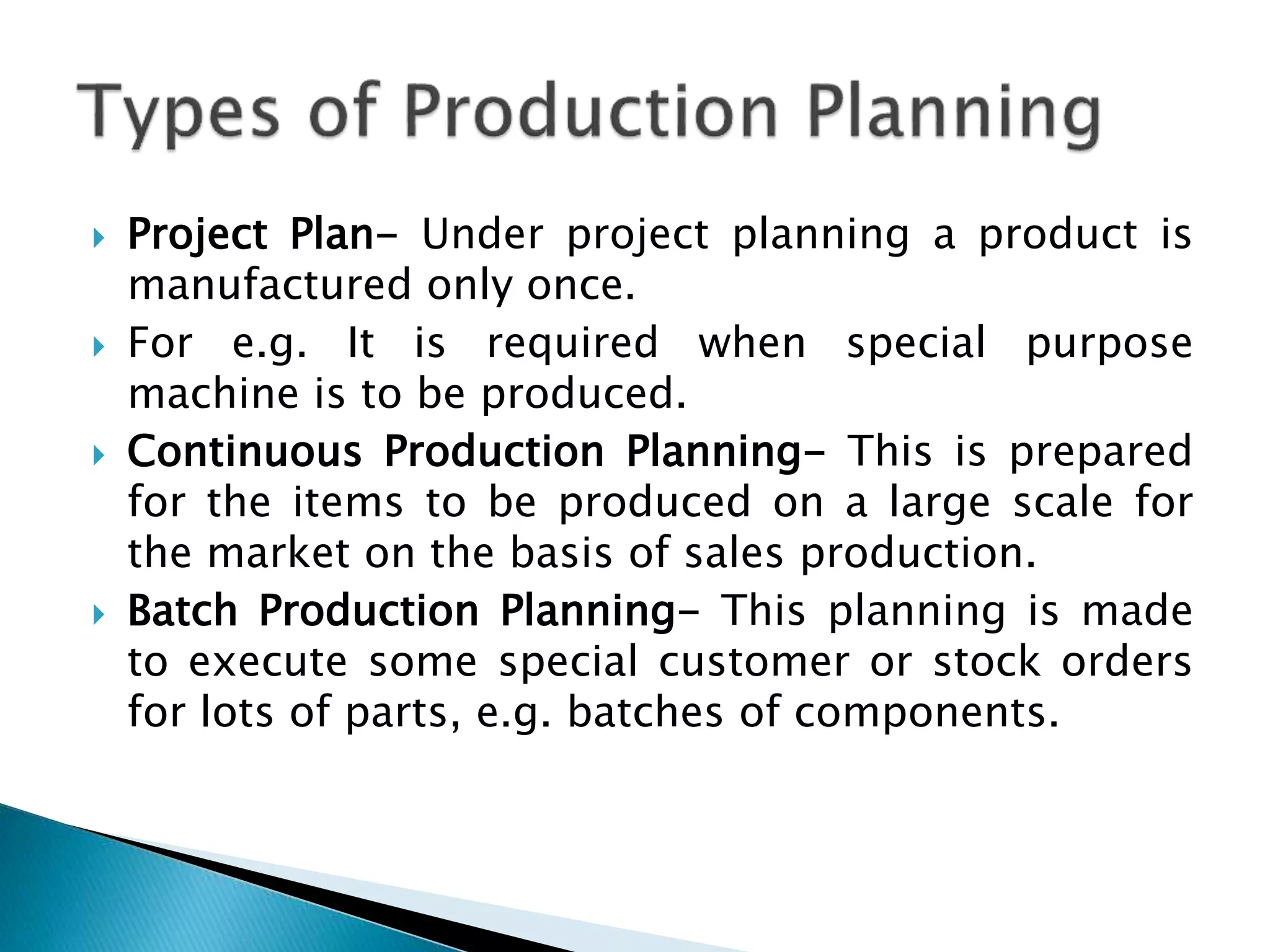 Production planning | PPTX