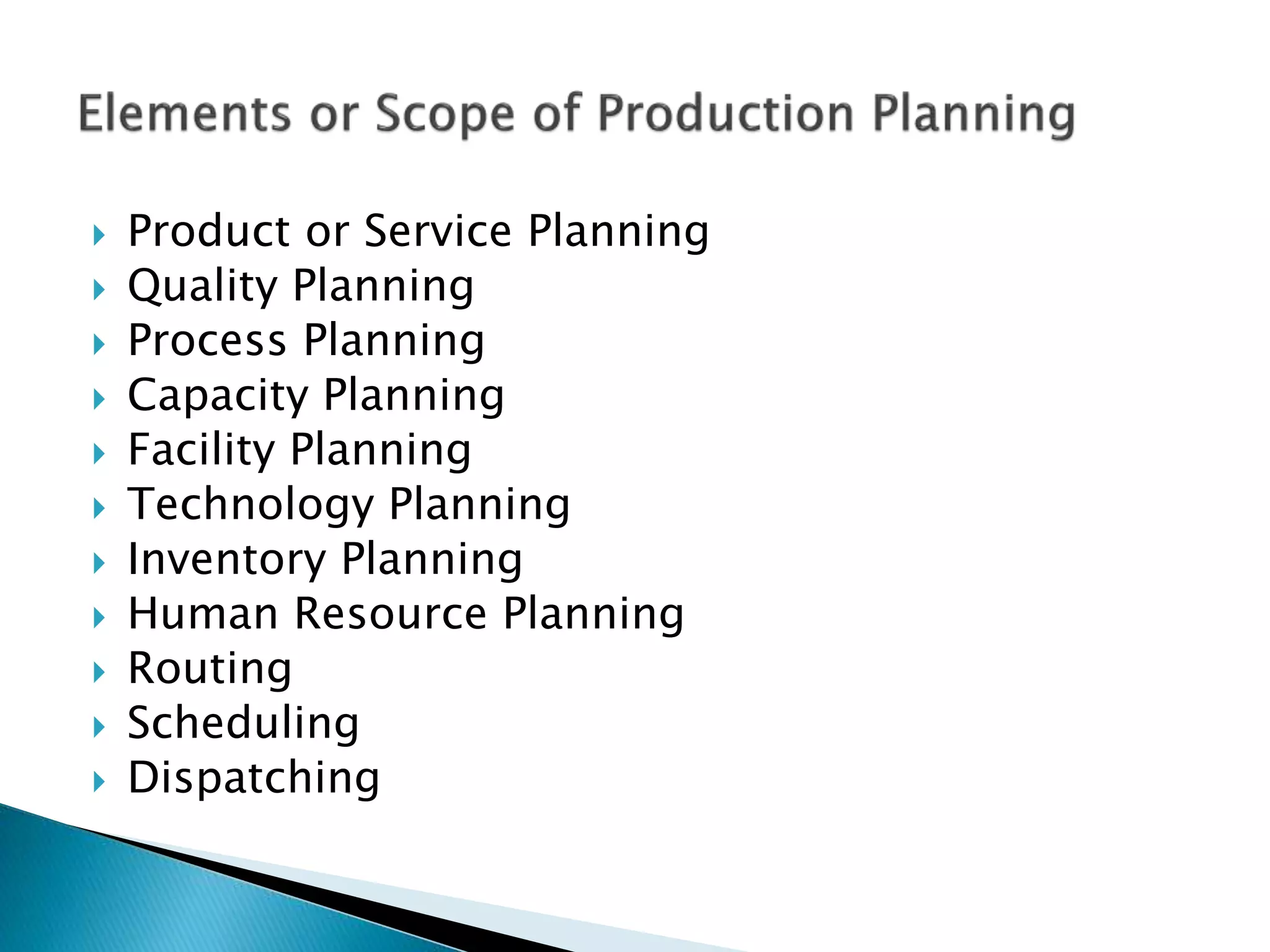 Production planning | PPTX