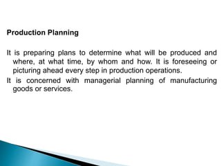 Production planning | PPTX