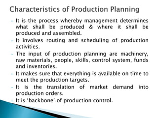Production planning | PPTX