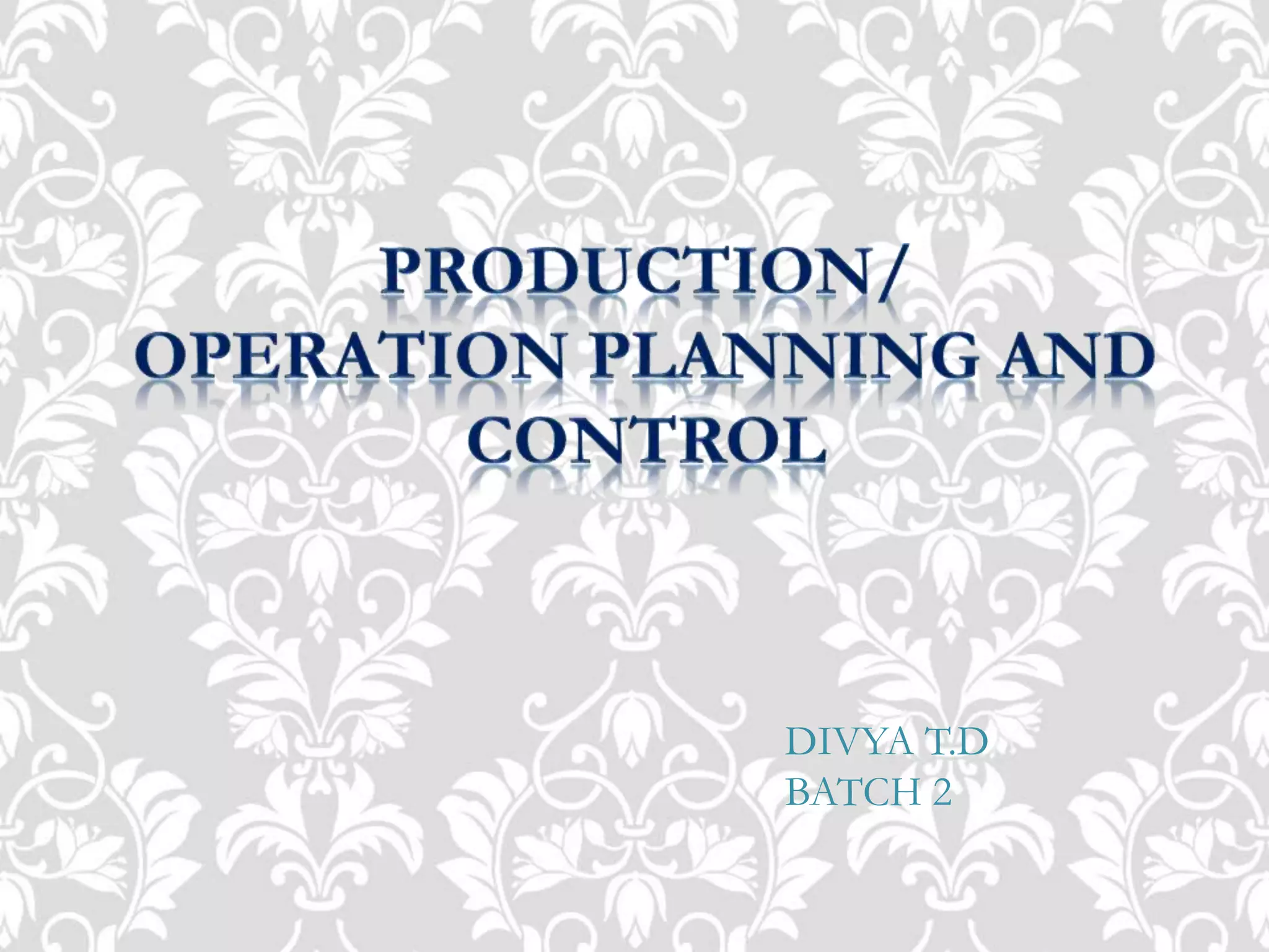 Production planning | PPTX