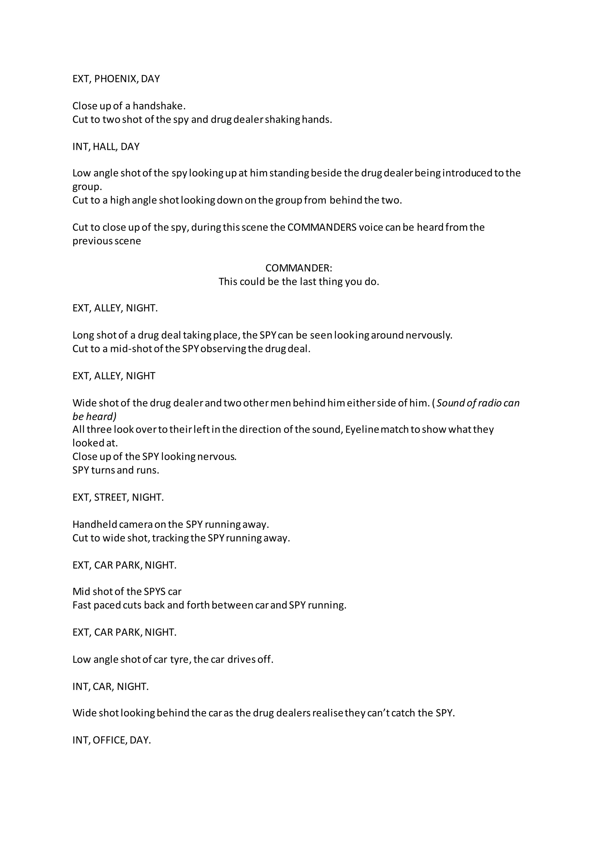 Production planning script | DOCX