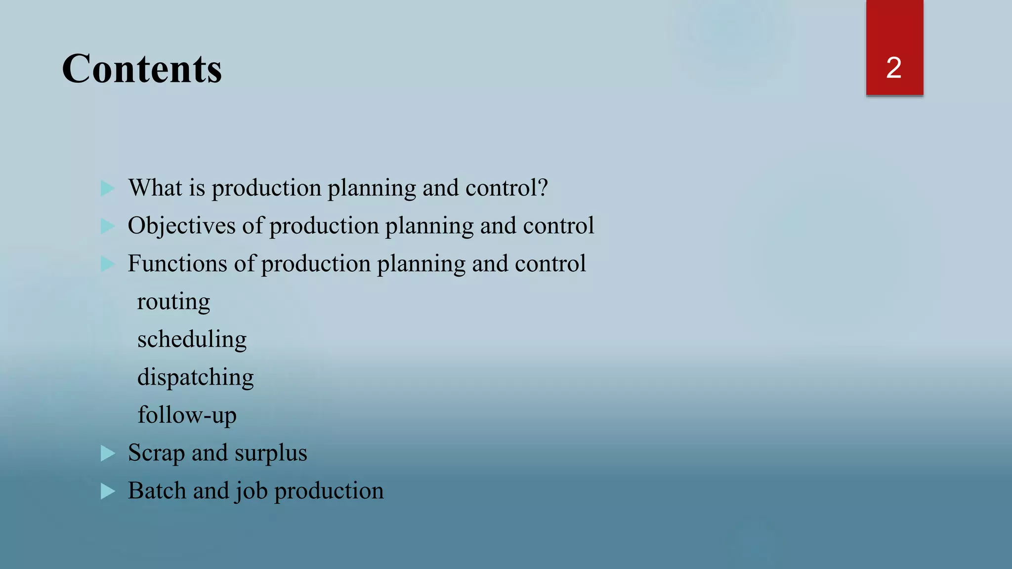 Production planning and control | PPTX
