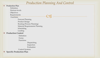Production planning and control | PPTX