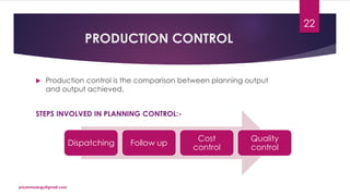 PRODUCTION PLANNING AND CONTROL | PDF