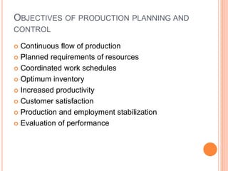 Production planning and control | PPTX