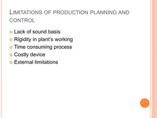 Production planning and control | PPTX