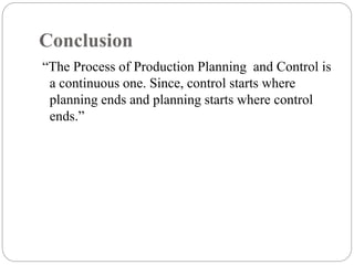 Production planning and control | PPTX