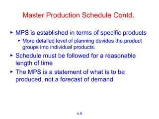 Production planning and scheduling | PPT