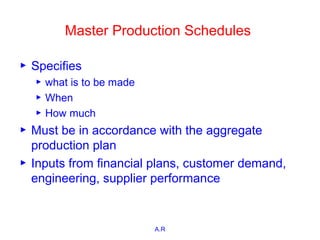 Production planning and scheduling | PPT