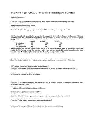 Production Planning & Control | PDF