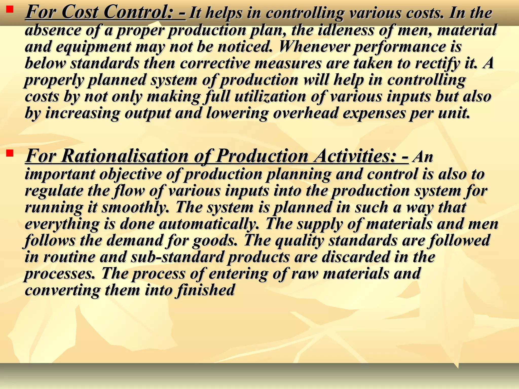 Production planning & control | PPT