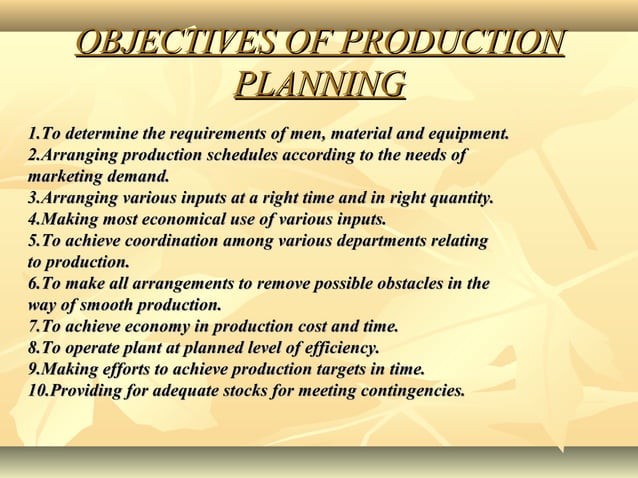 Production planning & control | PPT