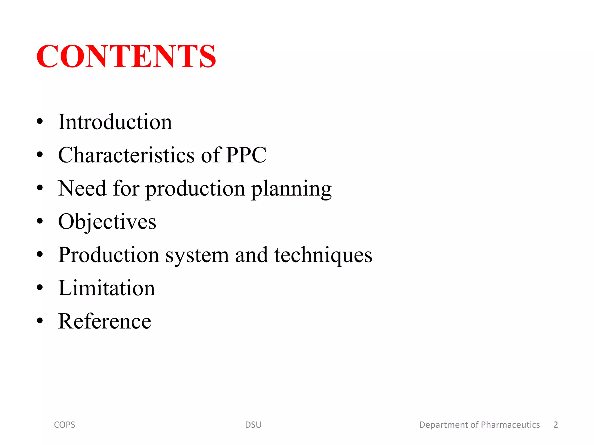 Production and planning control | PPTX