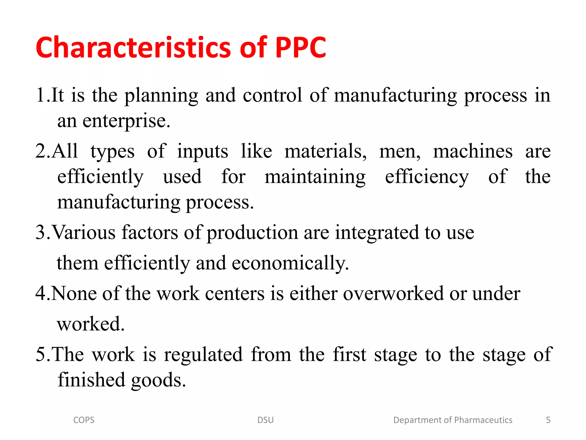 Production and planning control | PPTX