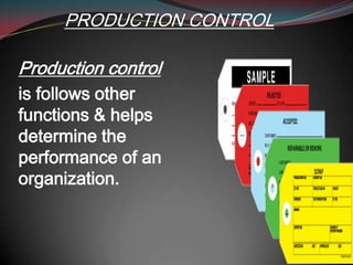 Productionplanning control power point presentation | PPTX | Logistics ...