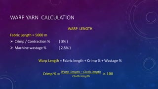 Production planning for weaving process | PPTX