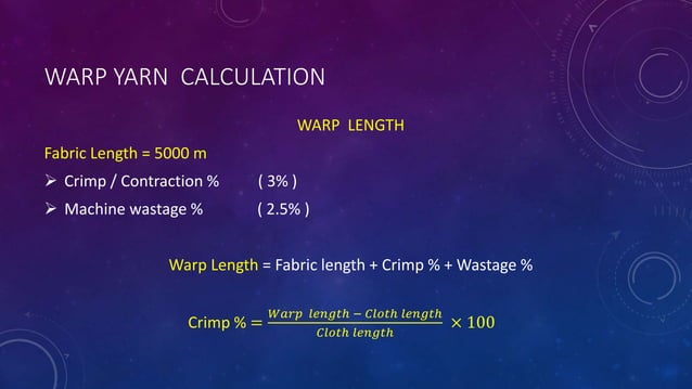 Production planning for weaving process | PPTX