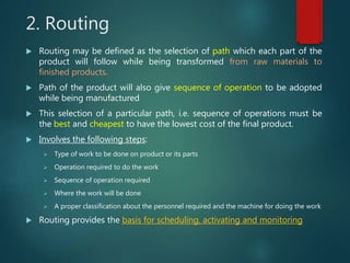 Production planning, routing, scheduling, Activating, Monitoring | PPTX