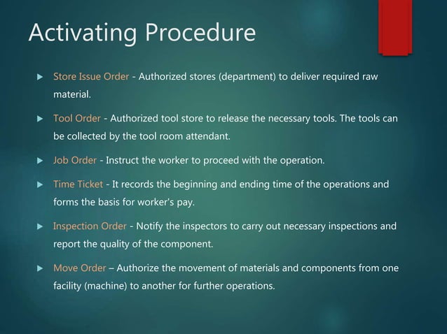 Production planning, routing, scheduling, Activating, Monitoring | PPTX