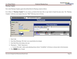 Production planning setup in datatex now | PDF