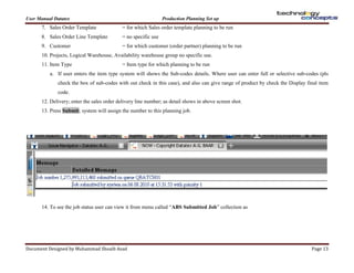 Production planning setup in datatex now | PDF