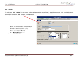 Production planning setup in datatex now | PDF