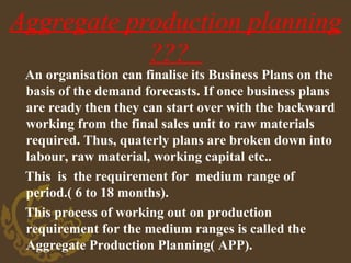 Production planning techniques- aggregate planning | PPT