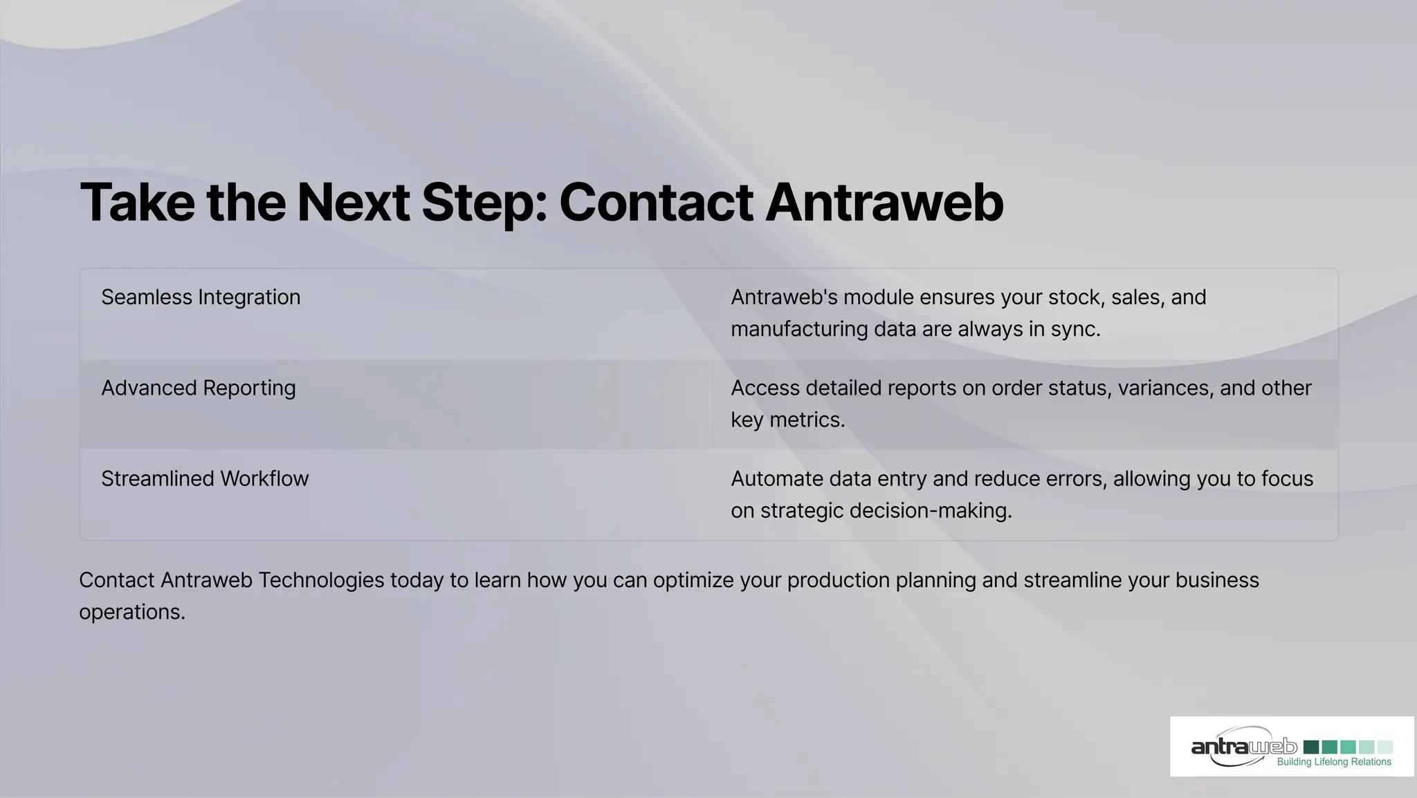 Production Planning with Tally - Antraweb Technologies | PDF