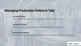 Production Planning with Tally - Antraweb Technologies | PDF