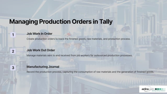 Production Planning with Tally - Antraweb Technologies | PDF