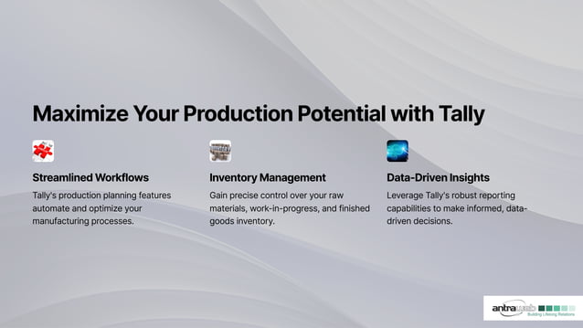 Production Planning with Tally - Antraweb Technologies | PDF