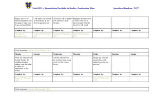 Production Plan | DOCX | Desktop Publishing | Computer Software and ...