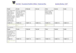 Production Plan | DOCX | Desktop Publishing | Computer Software and ...