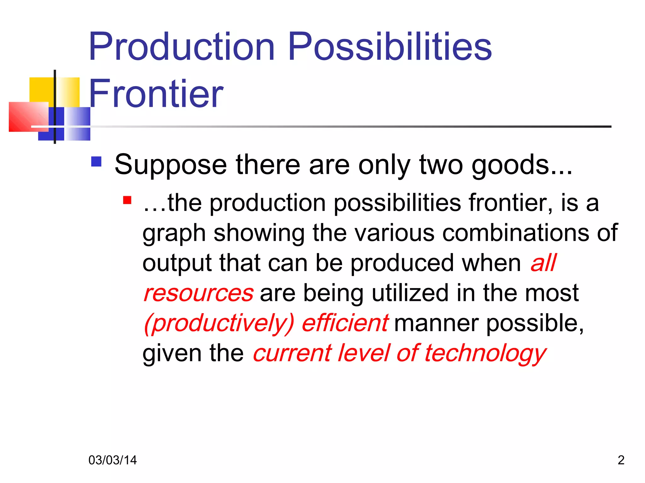 Production possibility frontier final | PPT