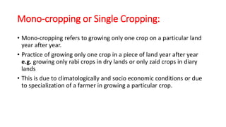 Production potential under monoculture and multiple cropping | PPTX