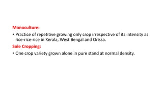 Production potential under monoculture and multiple cropping | PPTX