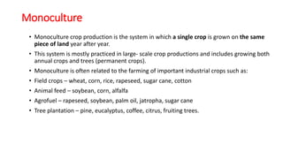 Production potential under monoculture and multiple cropping | PPTX
