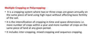 Production potential under monoculture and multiple cropping | PPTX