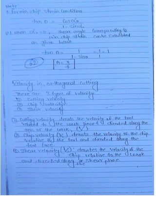 Production Process 2 Mechanical Engineering Handwritten classes Notes ...