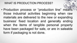 Production process group 7 | PPTX | Manufacturing Industry | Industries