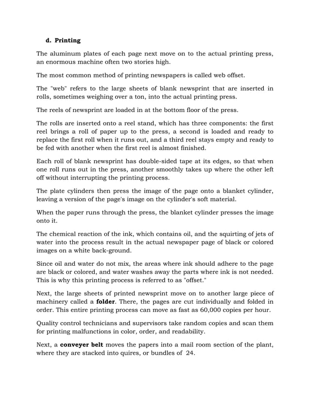 Production process of a newspaper | DOCX | Desktop Publishing ...