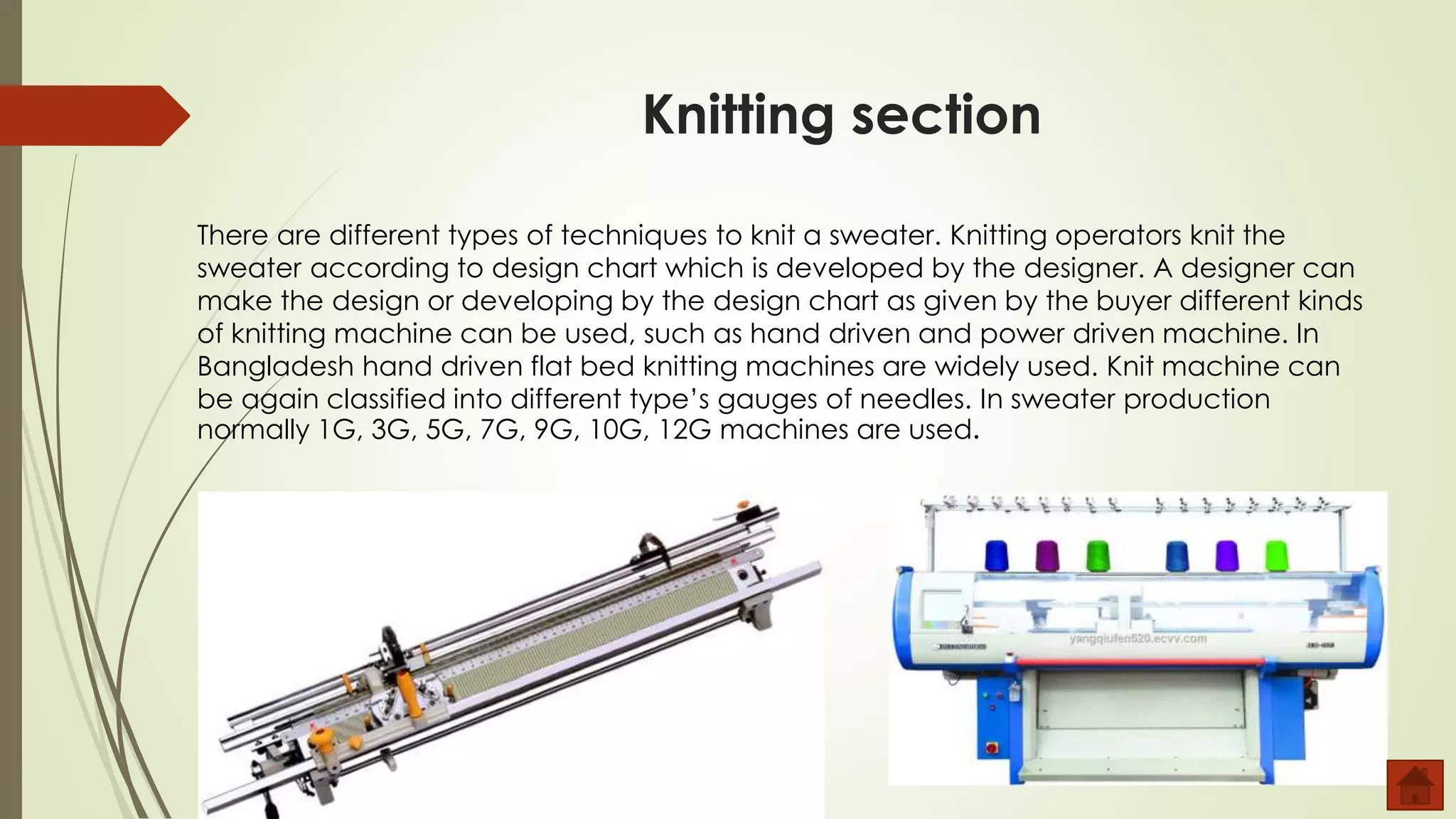 Production Process of garments industry (knitwear) | PPTX