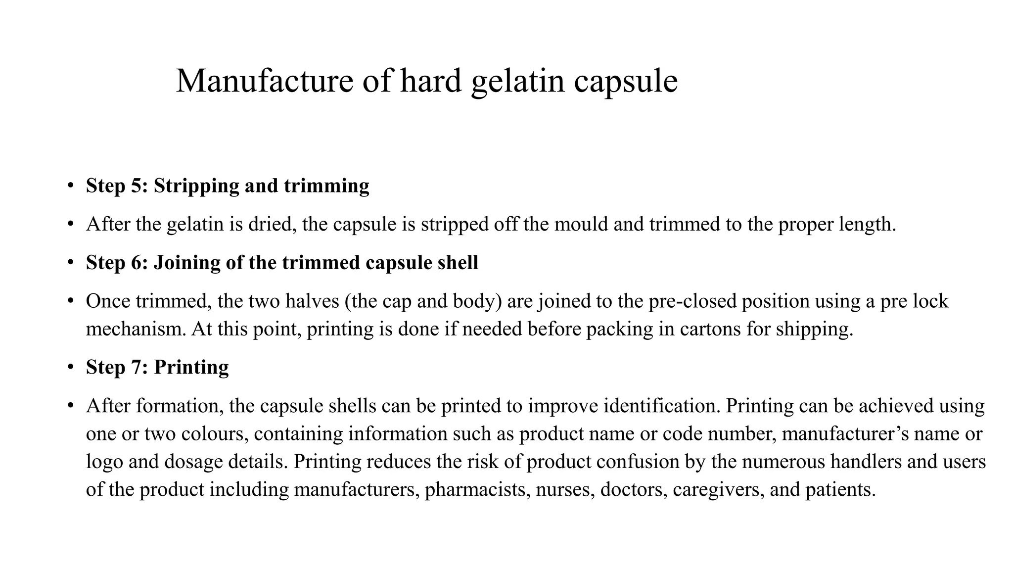 Production process of hard gelatin capsule | PPTX