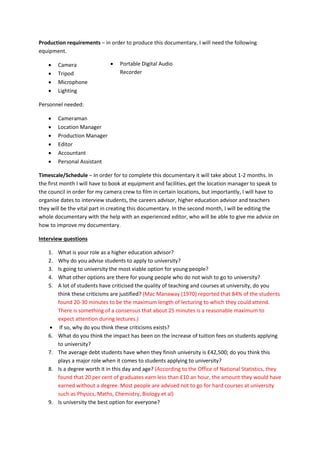 Production proposal | PDF