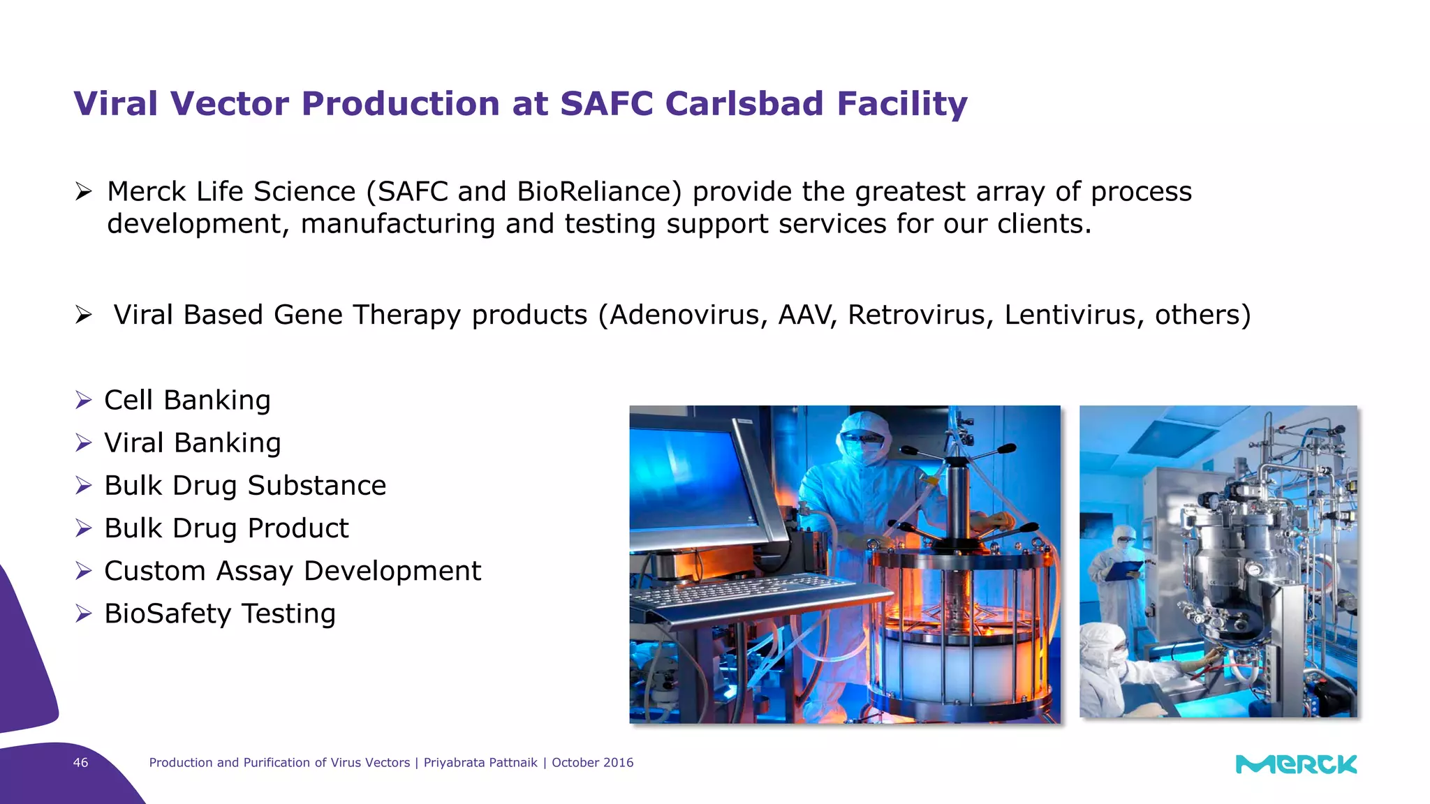 Production and purification of Viral vectors for gene and cell therapy ...