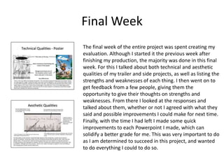 FMP: Weekly Reflection Finished | PPTX