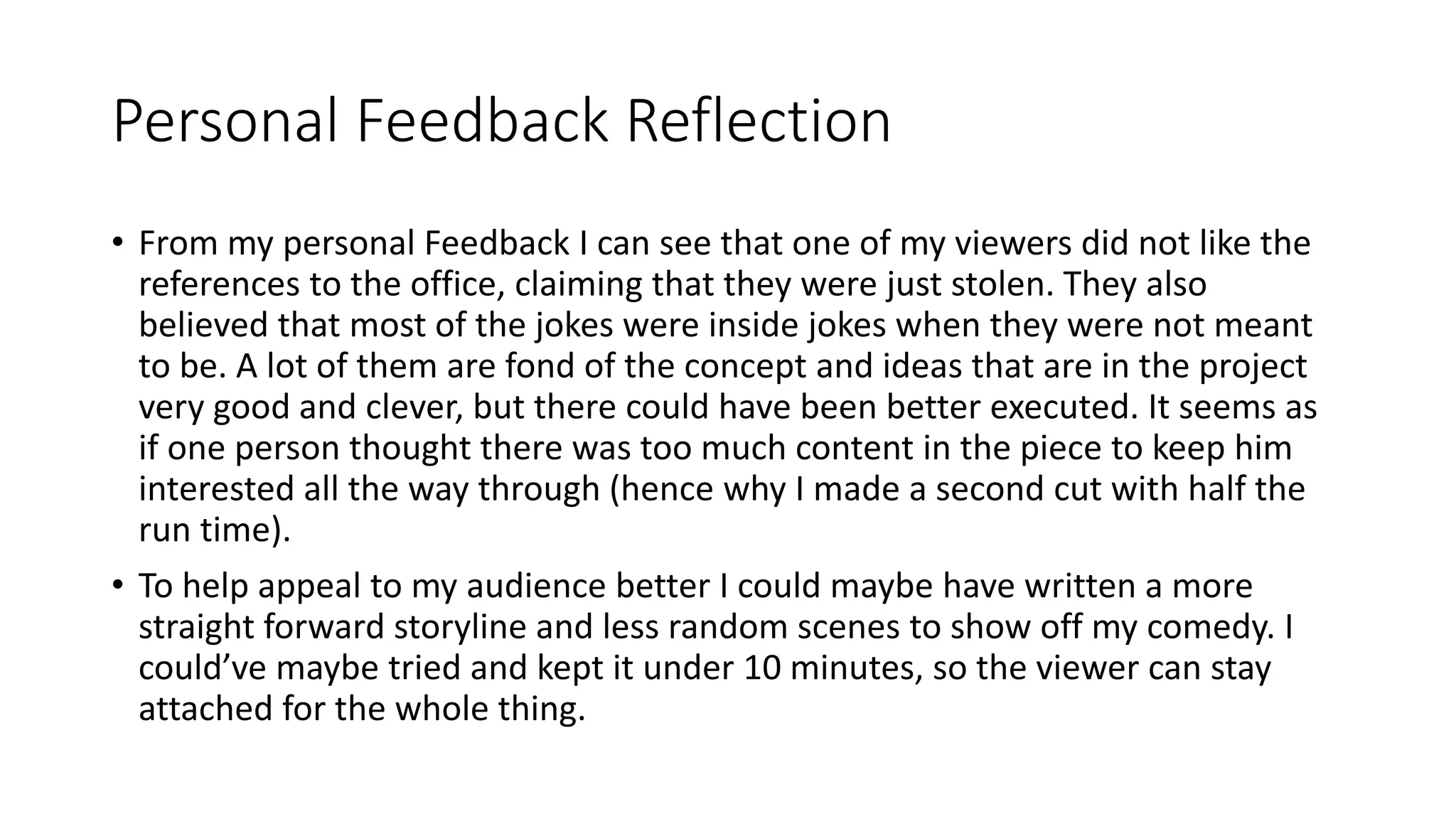 Production reflection | PPT