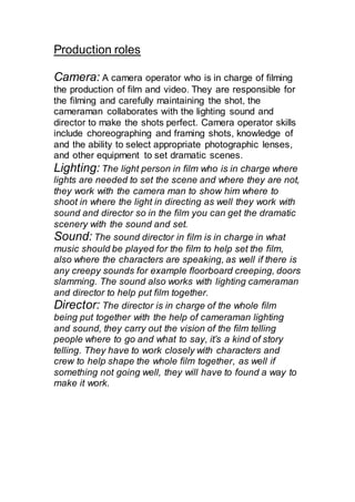 Production roles | PDF